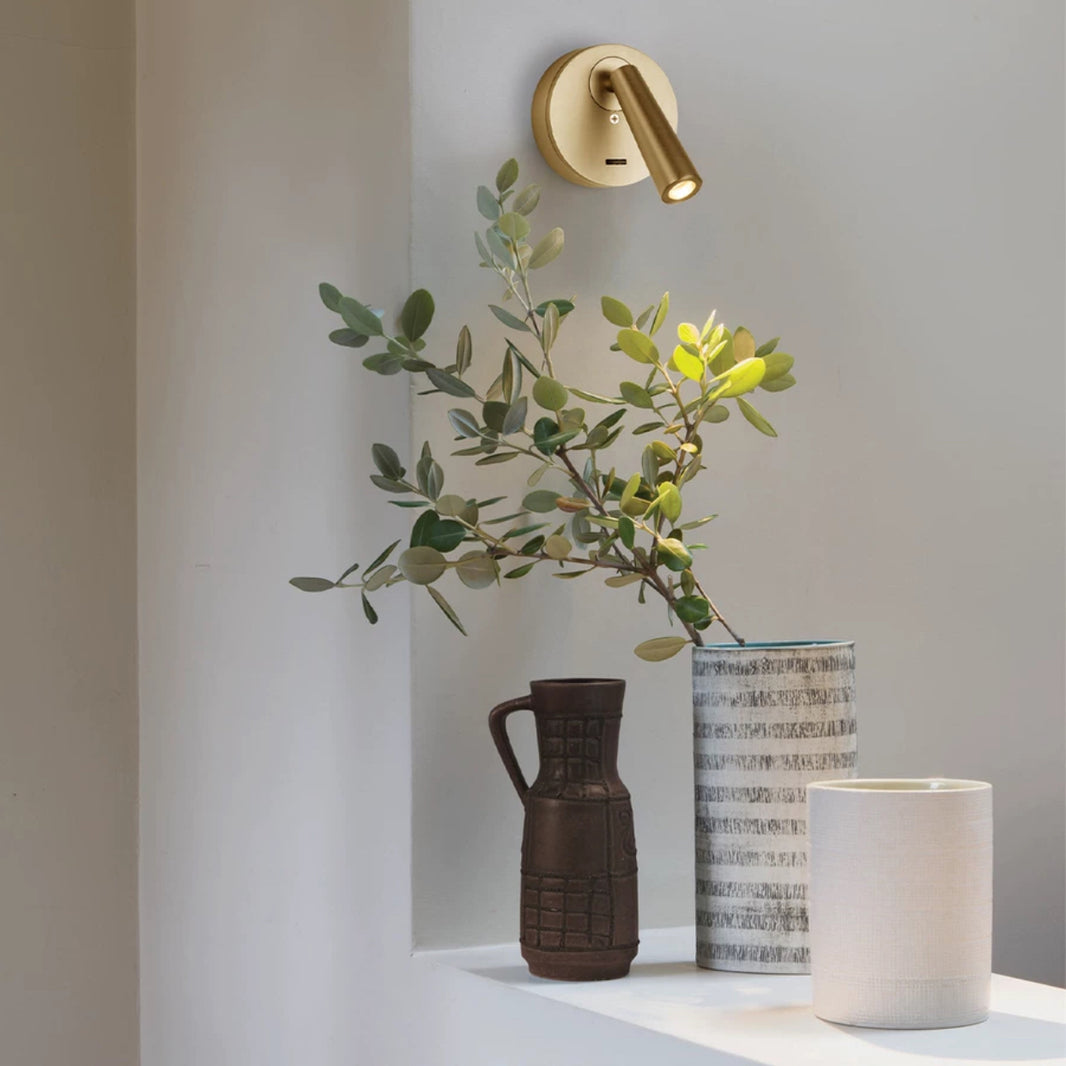 Fino Wall Light – Adjustable Bedside Lighting | Brass, Gun Metal Copper