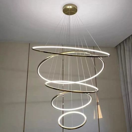 Lumina Halo Cluster 40-120cm | Luxury Feature Ring Light Brass