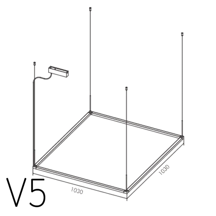 Piazza Modern Linear Pendant Profile System in Square or Rectangular