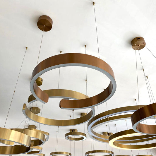 Enso Rose Gold Halo Pendant Light | Available in 40cm 60cm 80cm Sizes